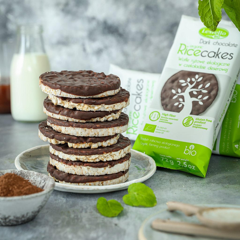 WAFLE RYŻOWE EKOLOGICZNE W CZEKOLADZIE DESEROWEJ 72G BEZGLUTENOWE LEST ...
